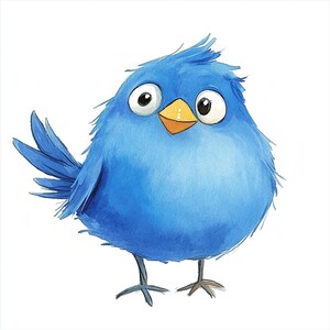 Quirky Bluebird Clipart - 12 High Quality Pngs - White Background ...