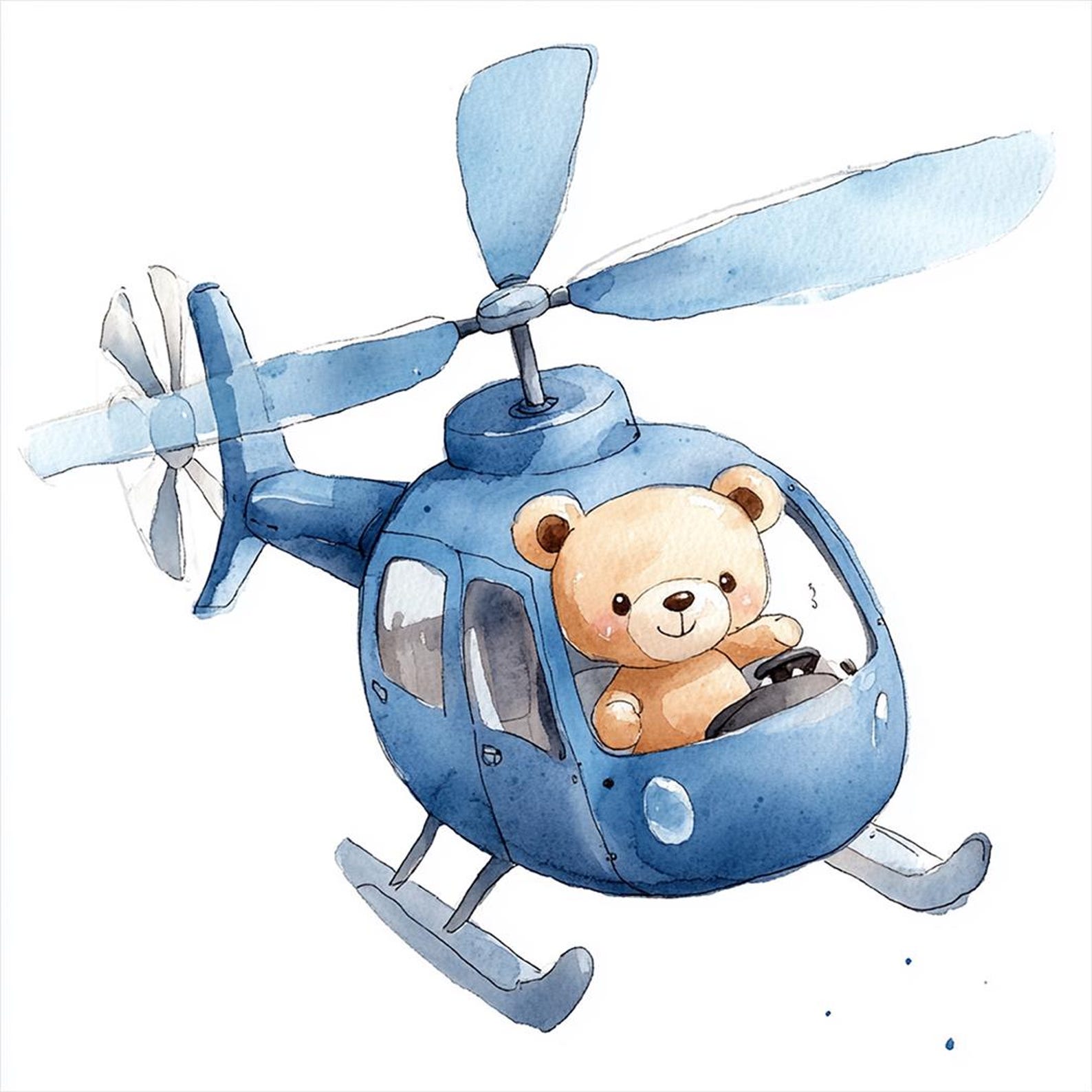 Baby Blue Helicopter and Airplane Clipart - 11 High Quality Pngs ...
