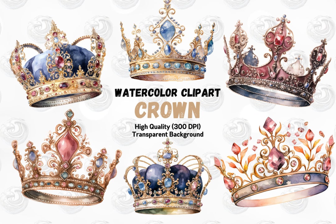 Watercolor Crown Clipart - 26 High Quality Pngs - Transparent ...