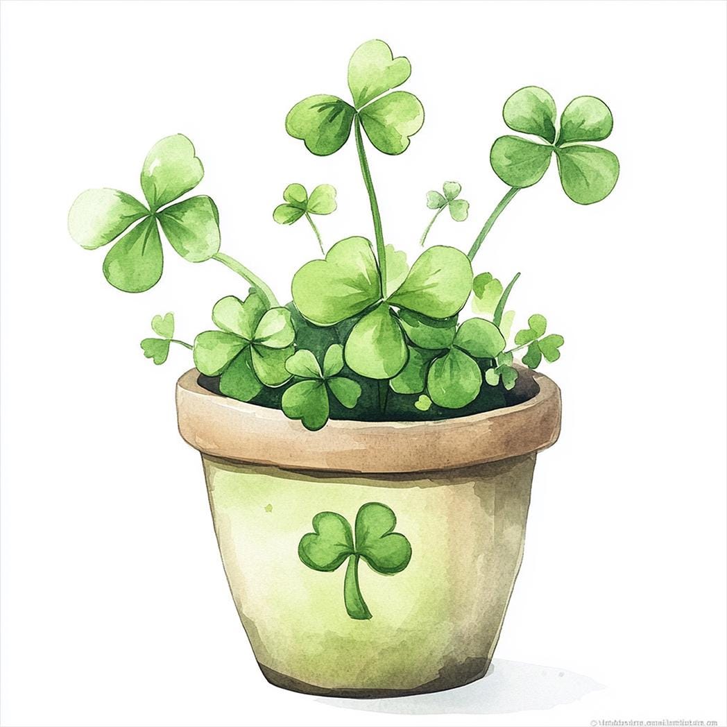 St. Patrick's Day Flower Pot Clipart - 12 High Quality Pngs - White ...