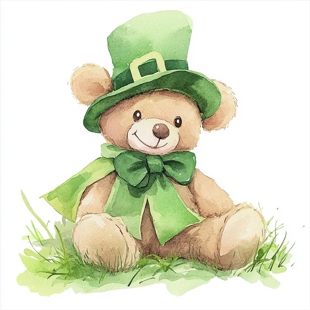 St. Patrick's Day Teddy Bear Clipart - 12 High Quality Pngs - White ...