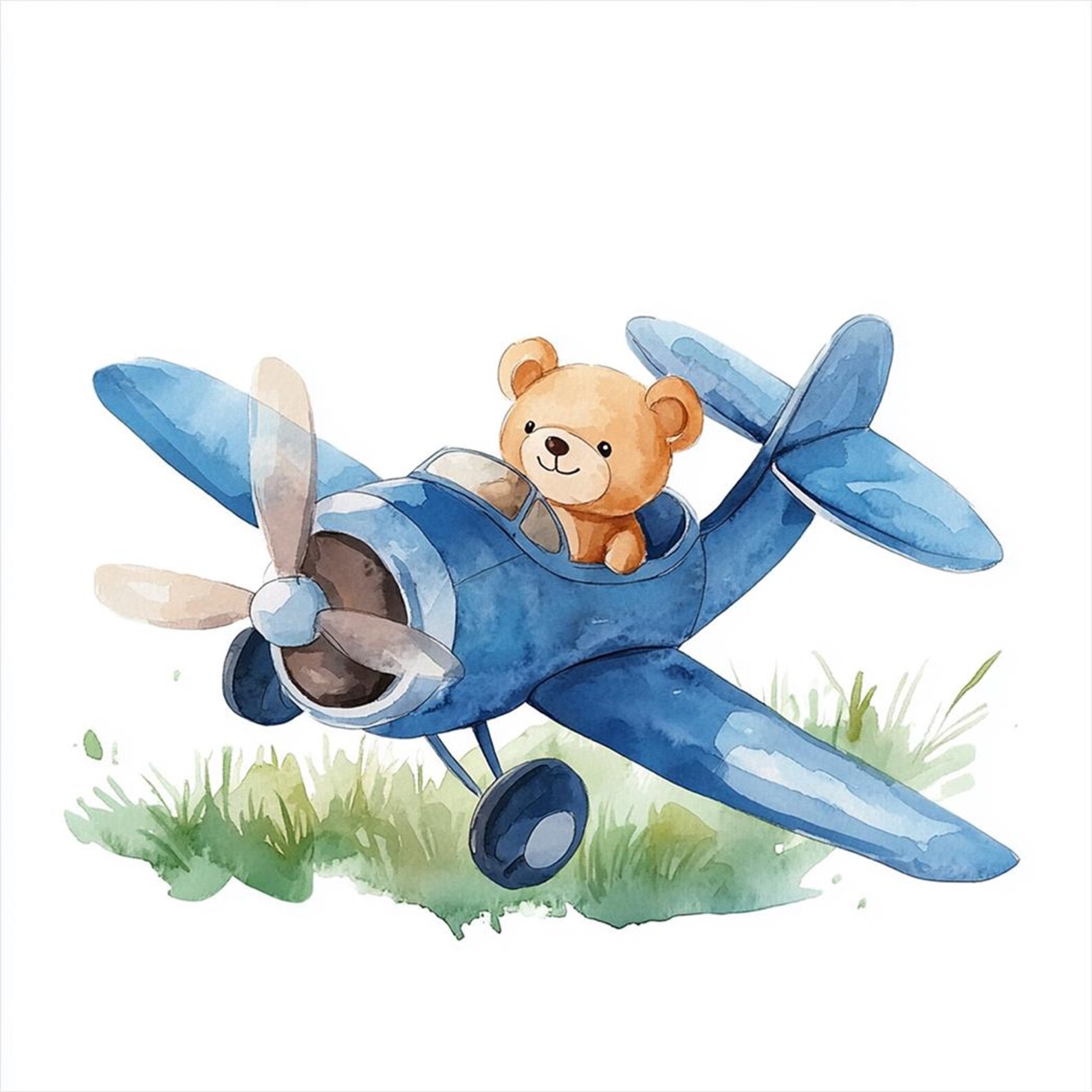 Baby Blue Airplane Clipart - 5 High Quality Pngs - White Background ...