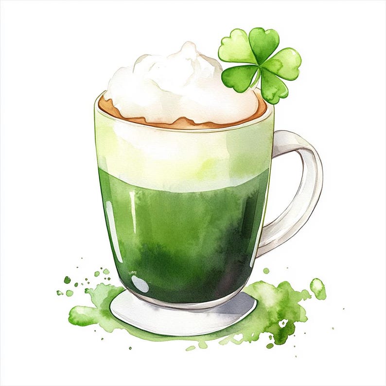 St. Patrick's Day Coffee Clipart - 11 High Quality Pngs - White ...