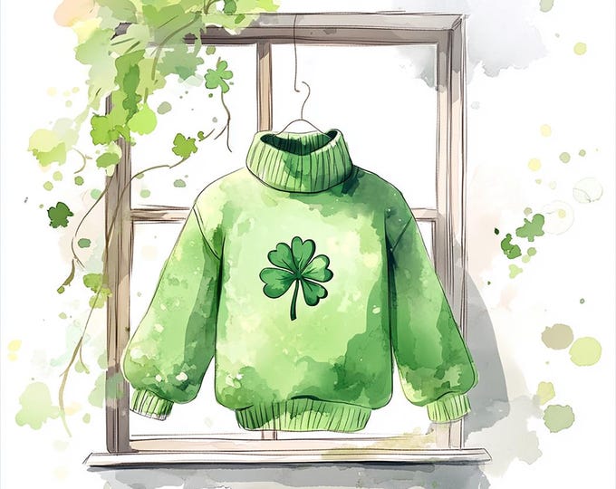 St. Patrick's Day Sweater Clipart - 12 High Quality Pngs - White ...