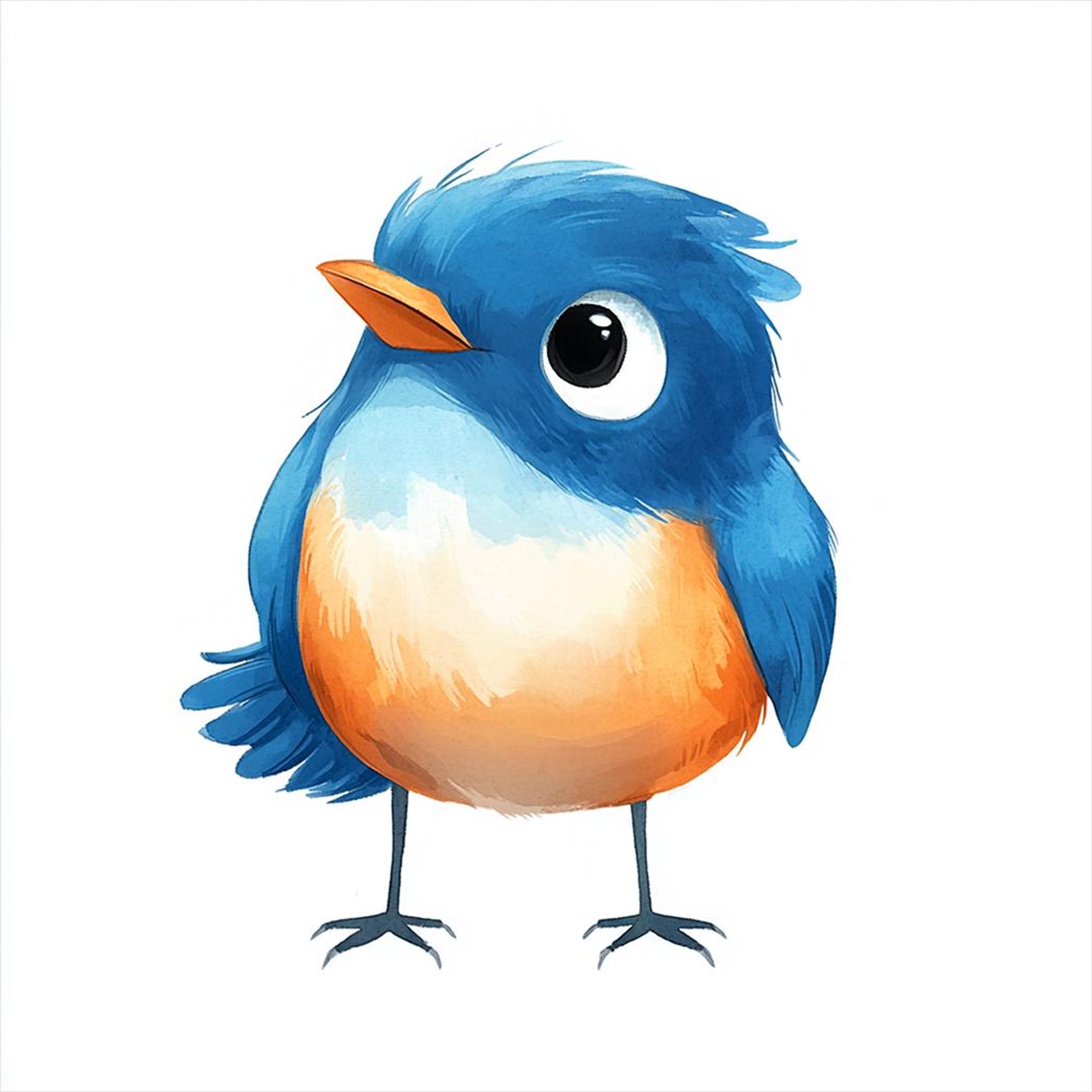 Quirky Bluebird Clipart - 12 High Quality Pngs - White Background ...