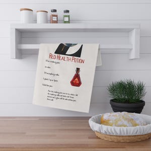 Video Game Inspired Red Health Potion Recipe Tea Towel - Etsy