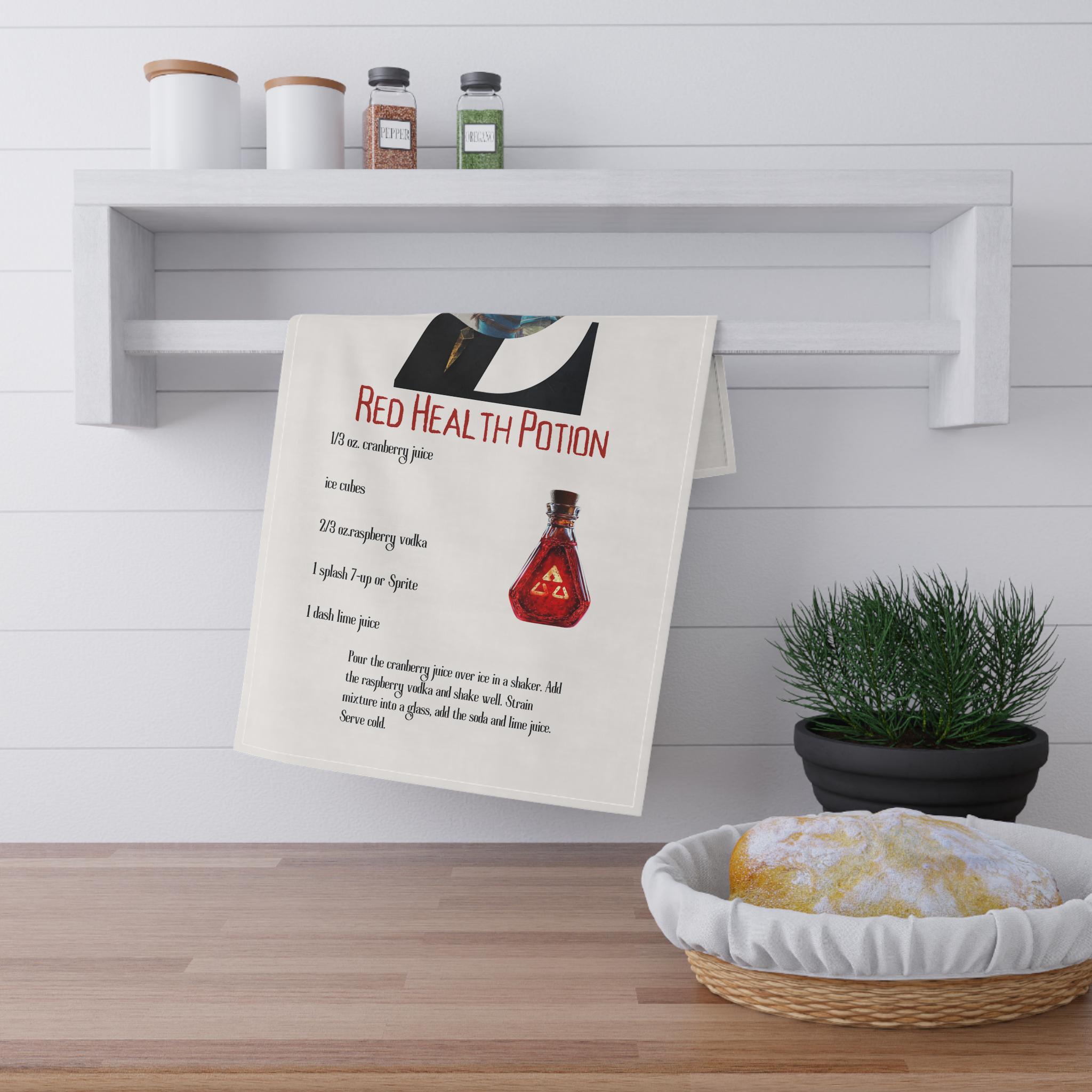 Video Game Inspired Red Health Potion Recipe Tea Towel - Etsy