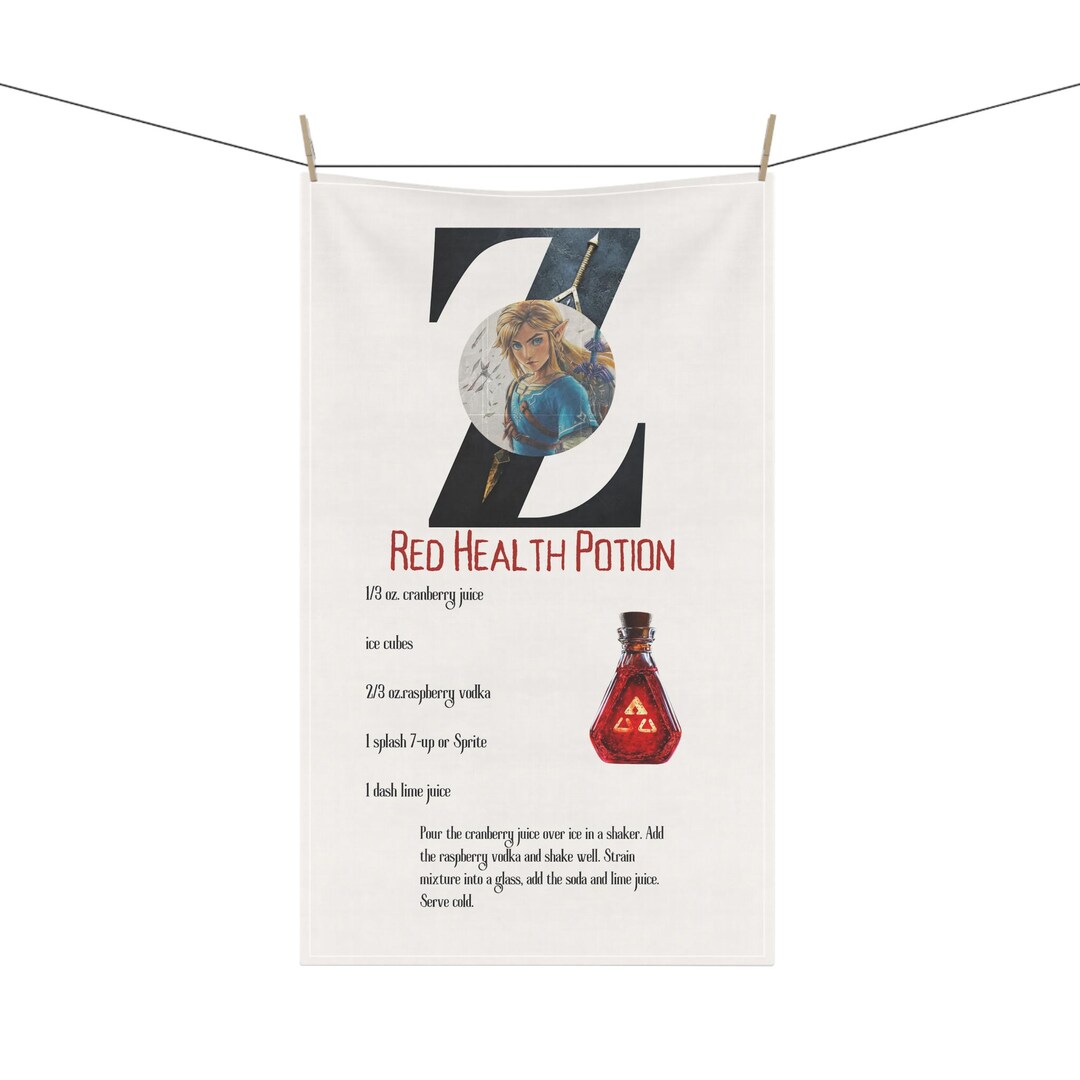 Video Game Inspired Red Health Potion Recipe Tea Towel - Etsy