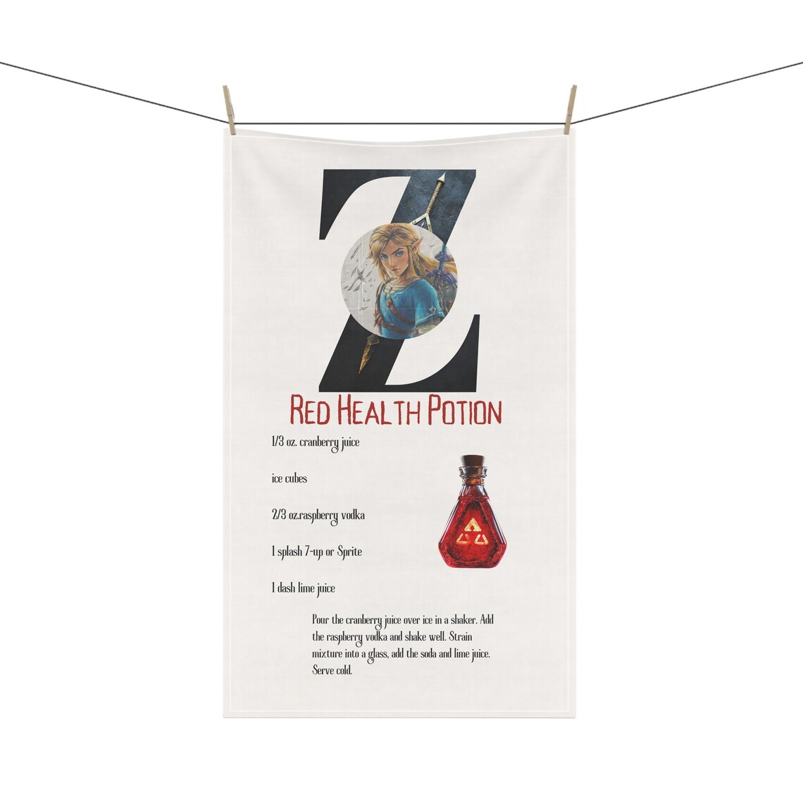 Video Game Inspired Red Health Potion Recipe Tea Towel - Etsy