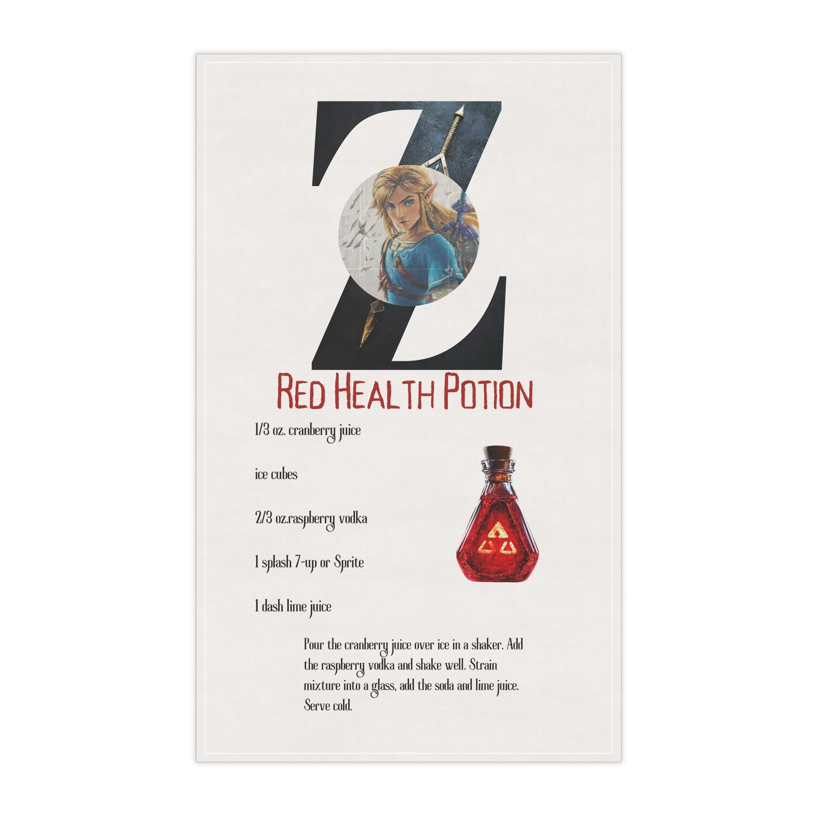 Video Game Inspired Red Health Potion Recipe Tea Towel - Etsy