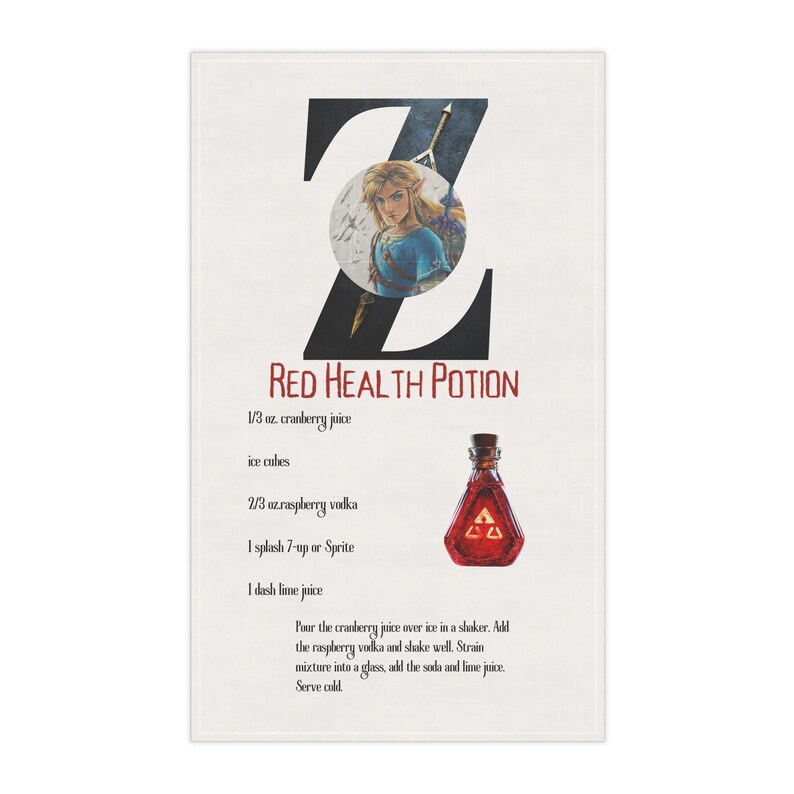 Video Game Inspired Red Health Potion Recipe Tea Towel - Etsy