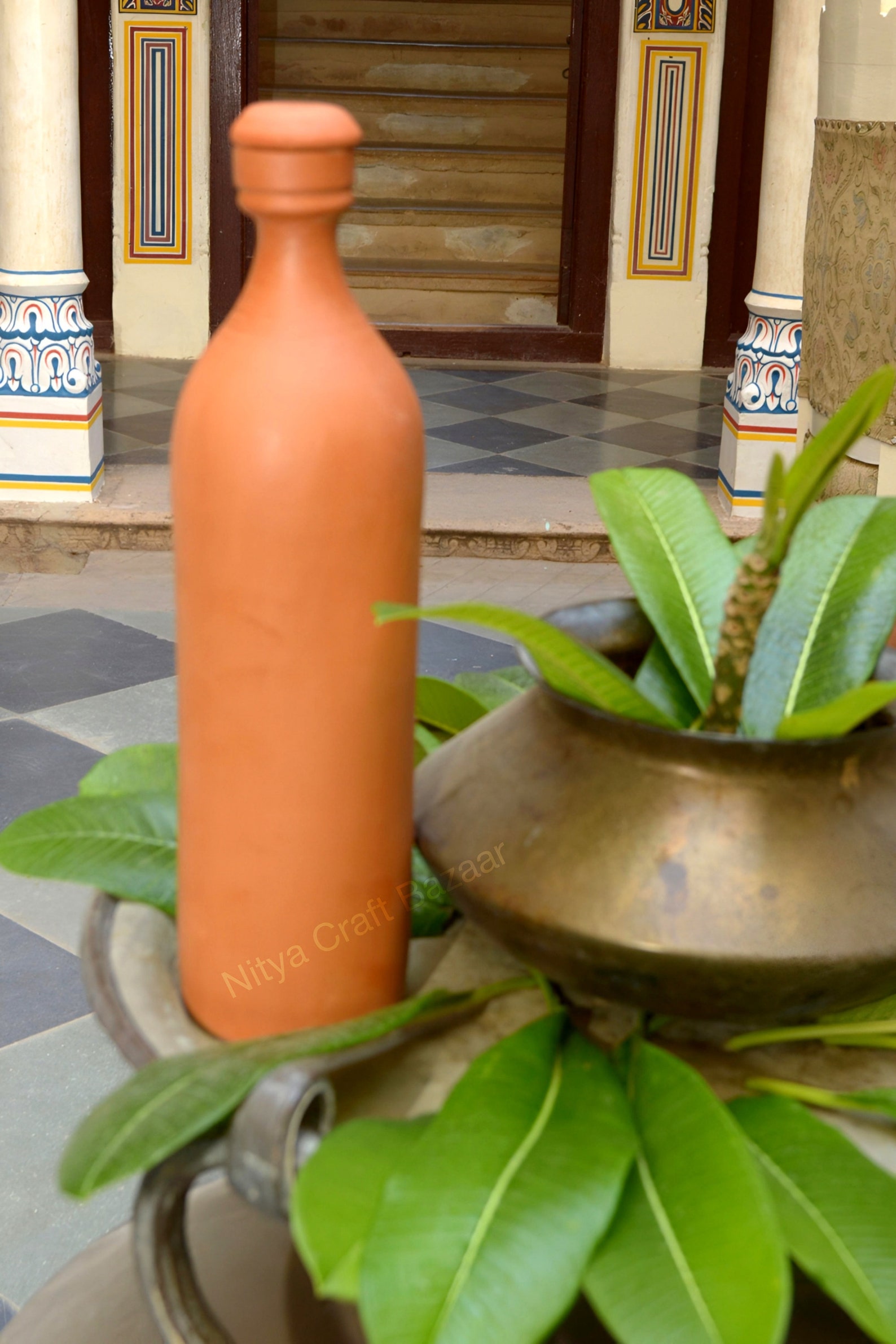 Clay Water Bottle/handmade Natural Clay Water Bottle/vintage Bottle ...