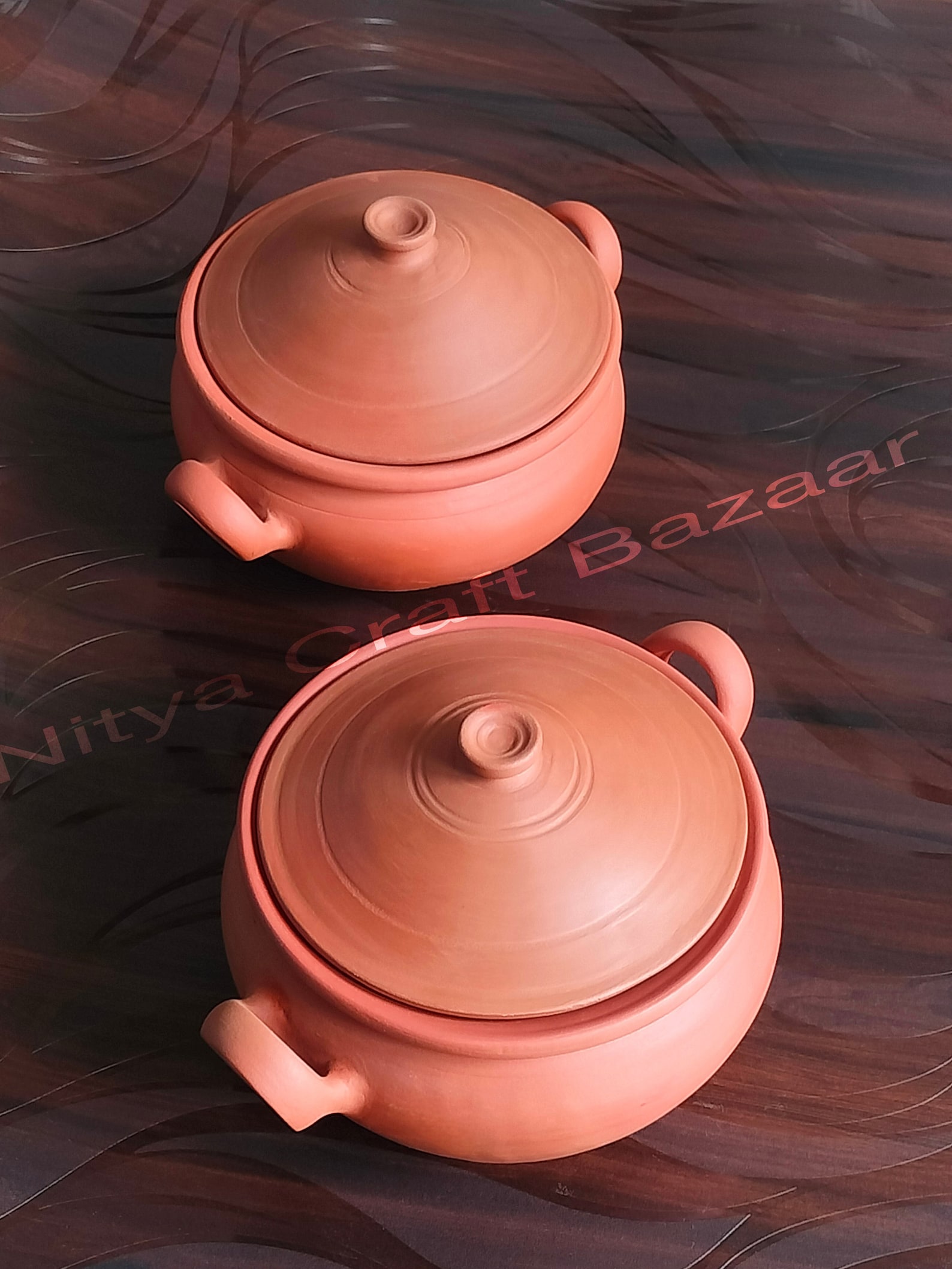 Unglazed Round Kadai for Cooking With Lid/ Indian Handi/ Clay Pot for ...