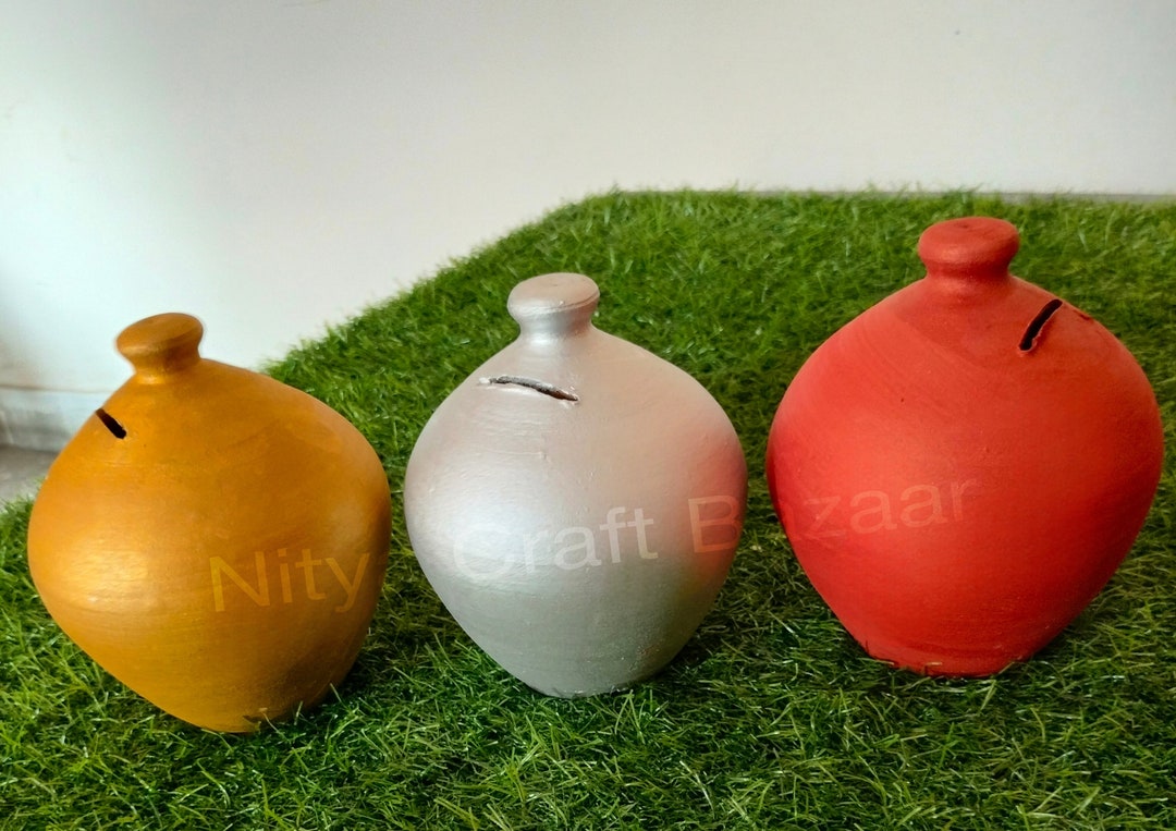 Clay Piggy Bank/hand-painted Clay Coin Bank/ Money Bank /pottery Gifts ...