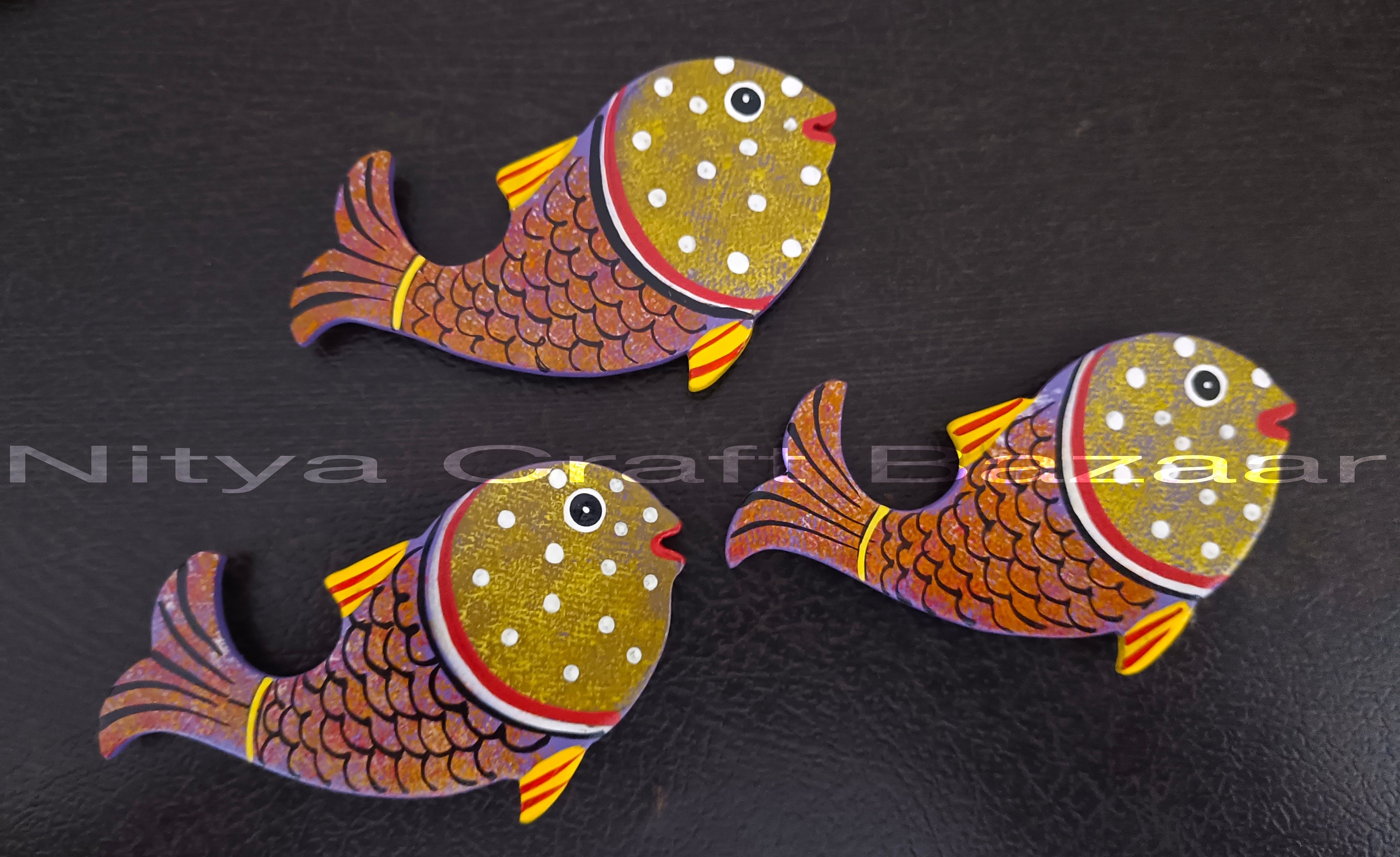 Wooden Fish Fridge Magnet/cute Art/hand Painted Magnet for - Etsy