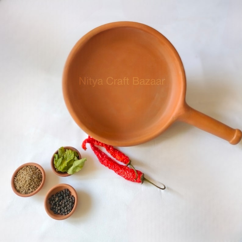 Unglazed Clay Fry Pan/100% Natural Clay Fry Pan/earthen Utensils/clay ...