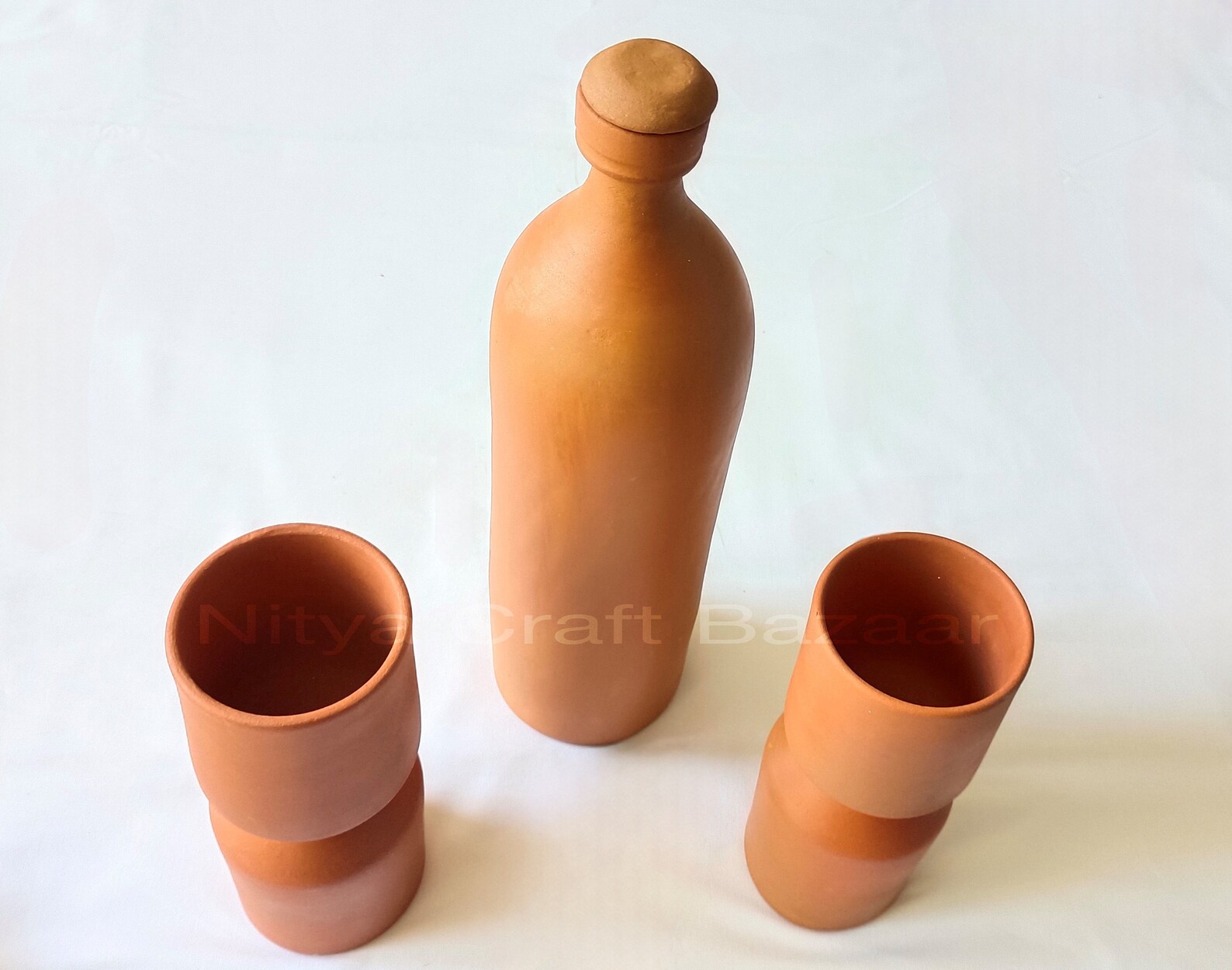 Clay Water Bottle/handmade Natural Clay Water Bottle/vintage Bottle ...