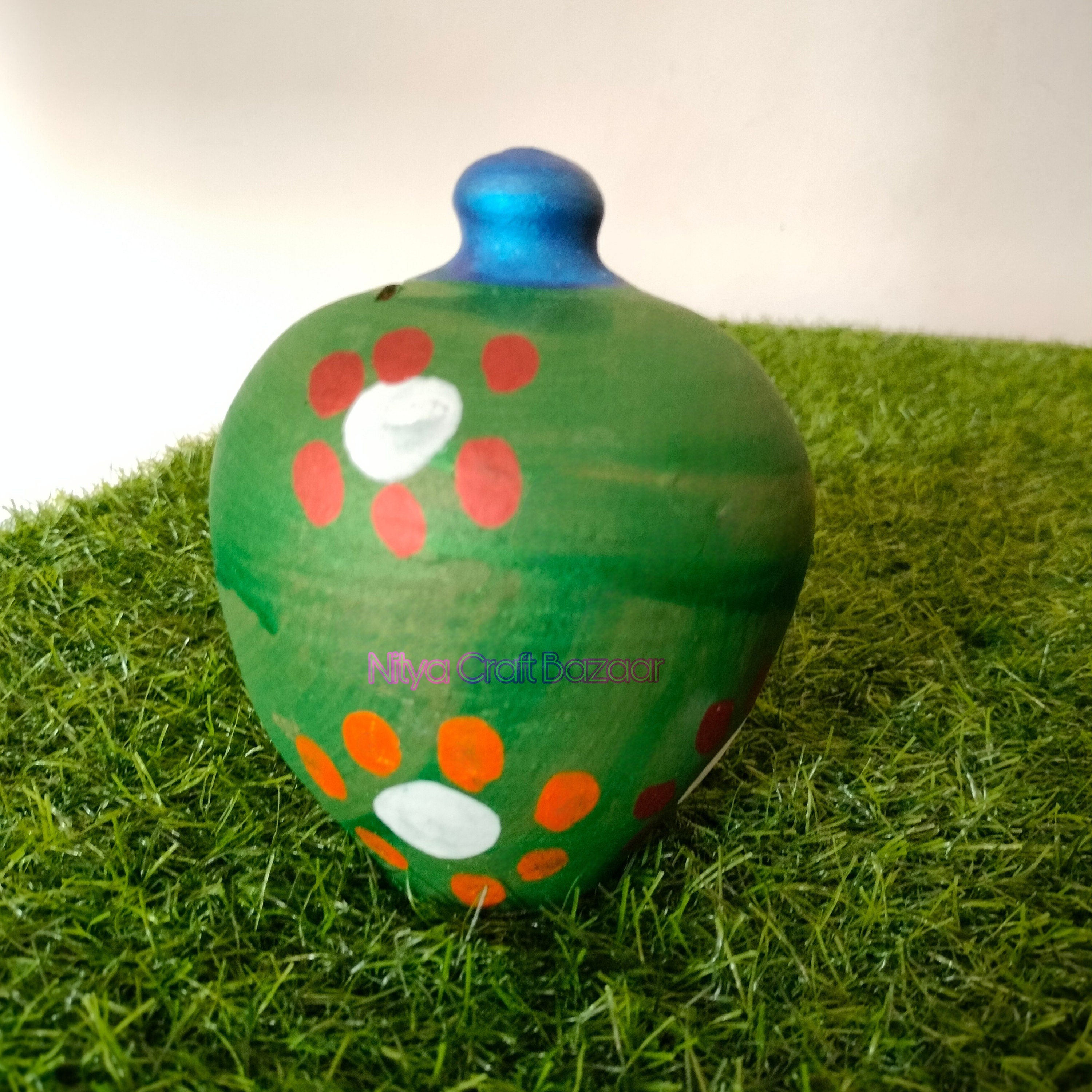 Flower Print Piggy Bank/hand-painted/ Colorful Clay Coin Bank/ Money ...
