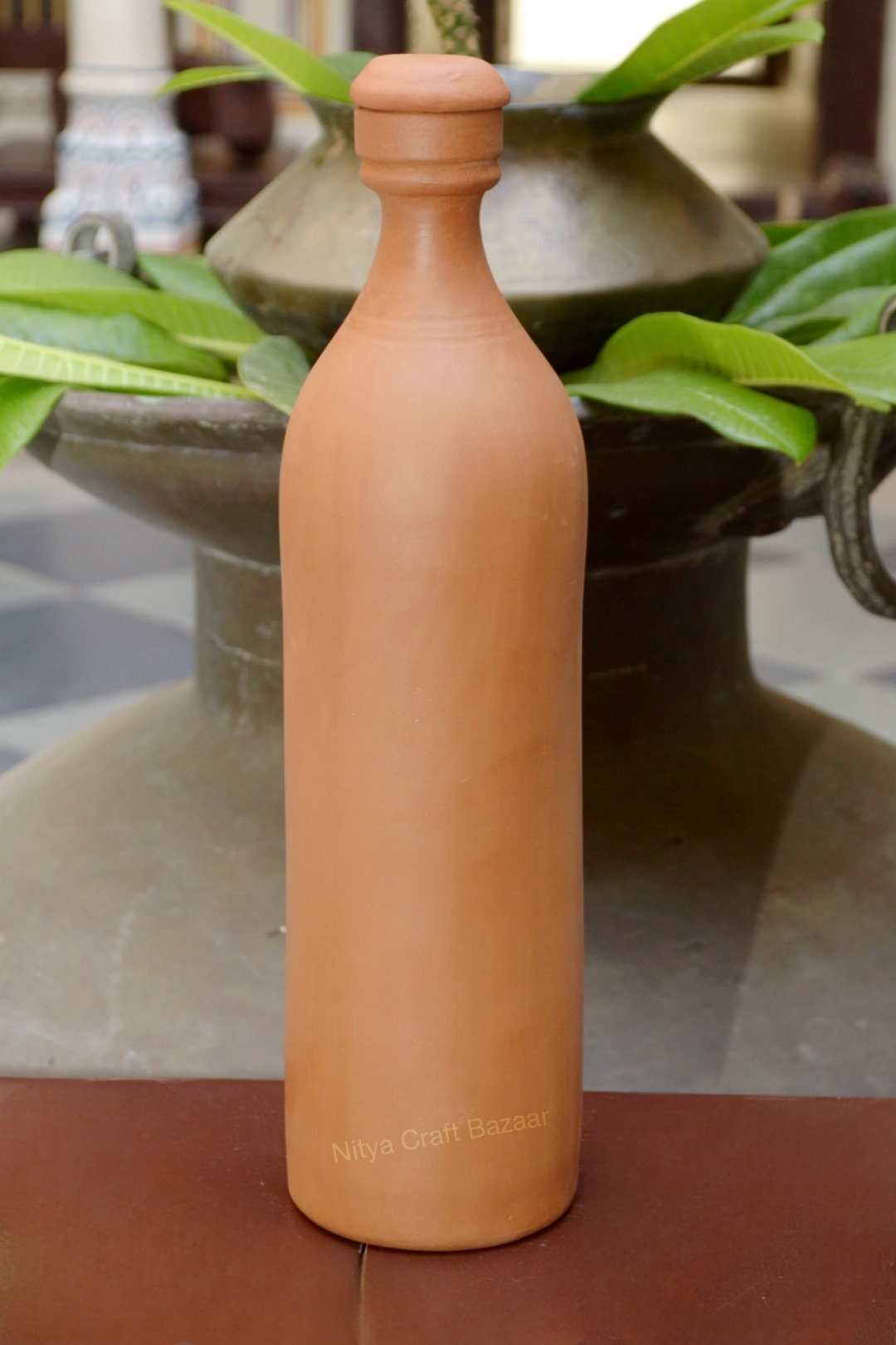 Clay Water Bottle/handmade Natural Clay Water Bottle/vintage Bottle ...