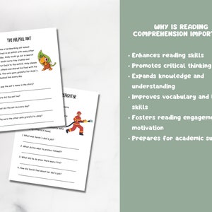 PRINTABLE 1st2nd Grade Reading Comprehension Worksheets - Etsy