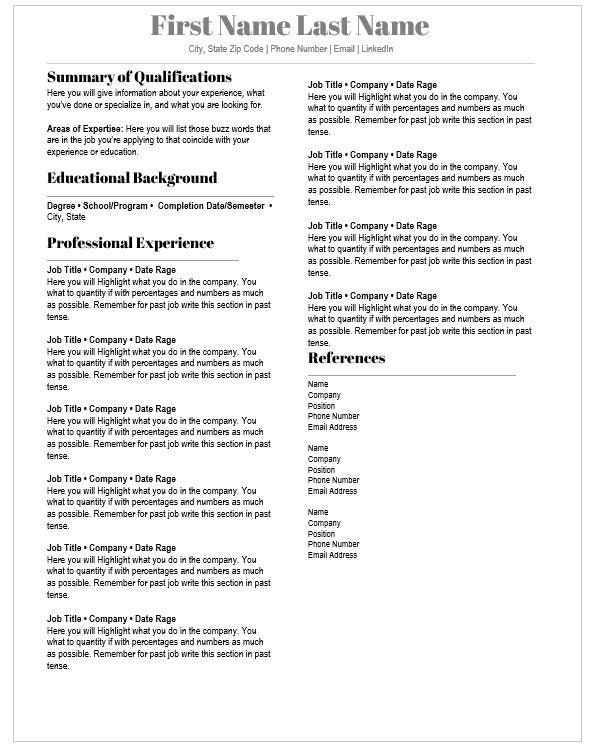 Resume Template 2024, Application Tracking System Friendly - Etsy