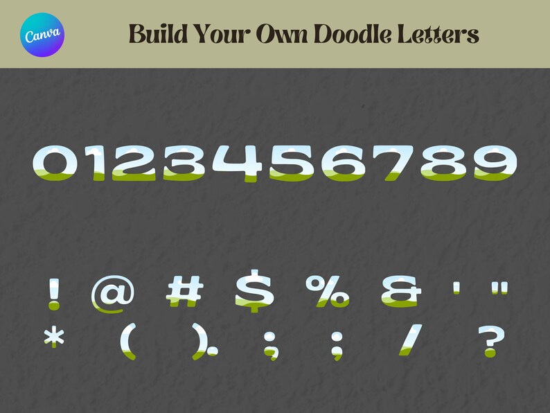 Fill Your Own Doodle Font, Customizable Sublimation Design, Editable ...