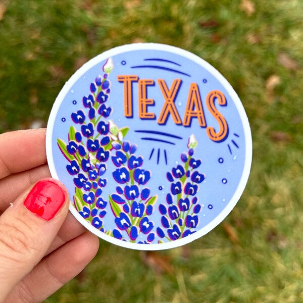 Texas Bluebonnet Stickers - Etsy