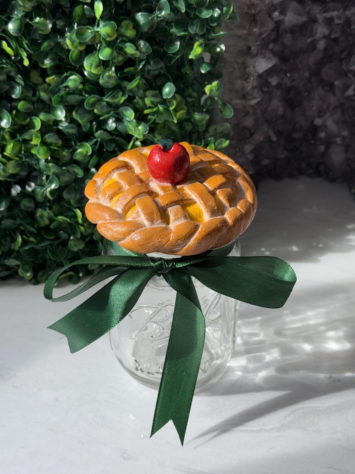Clay Pie Jar - Mason Jar With Sculpted Pie Lid - Unique Handmade Gift ...