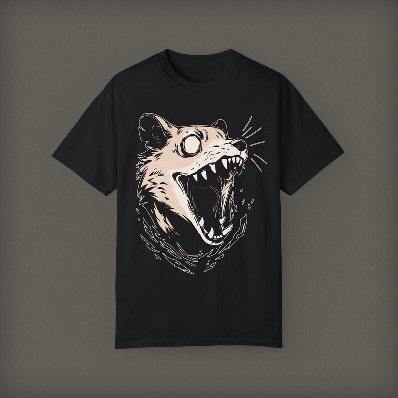 Spooky Rabid Rat T-shirt Goth Rat Graphic Shirt Cartoon Rat Design Alt ...