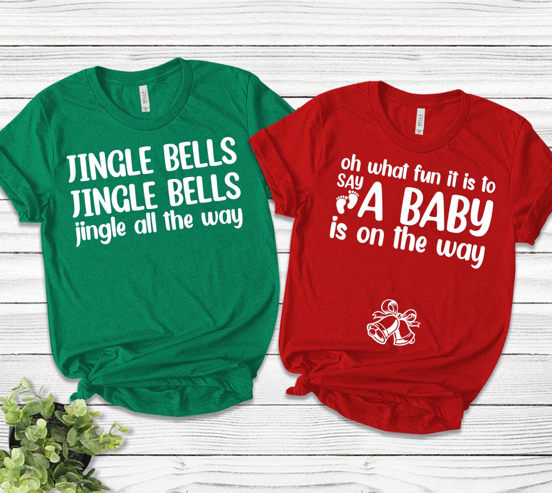 Couples Christmas Pregnancy Announcement Shirts Mama Papa Etsy