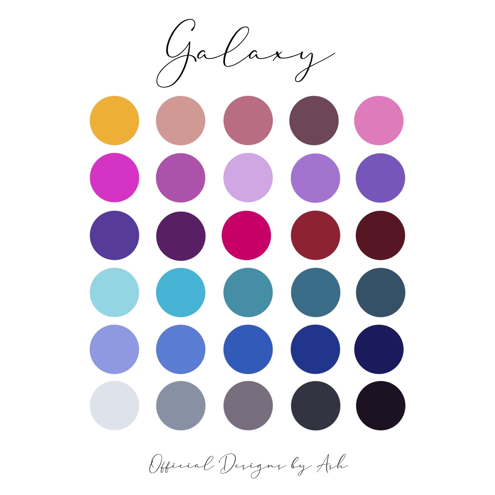 Procreate Color Palette - “galaxy”, Custom Palette, Digital Palette - Etsy