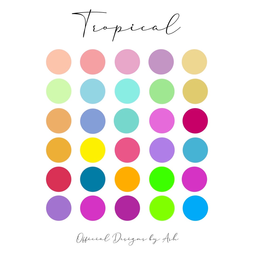 Procreate Color Palette - “tropical” , Custom Palette, Digital Palette ...