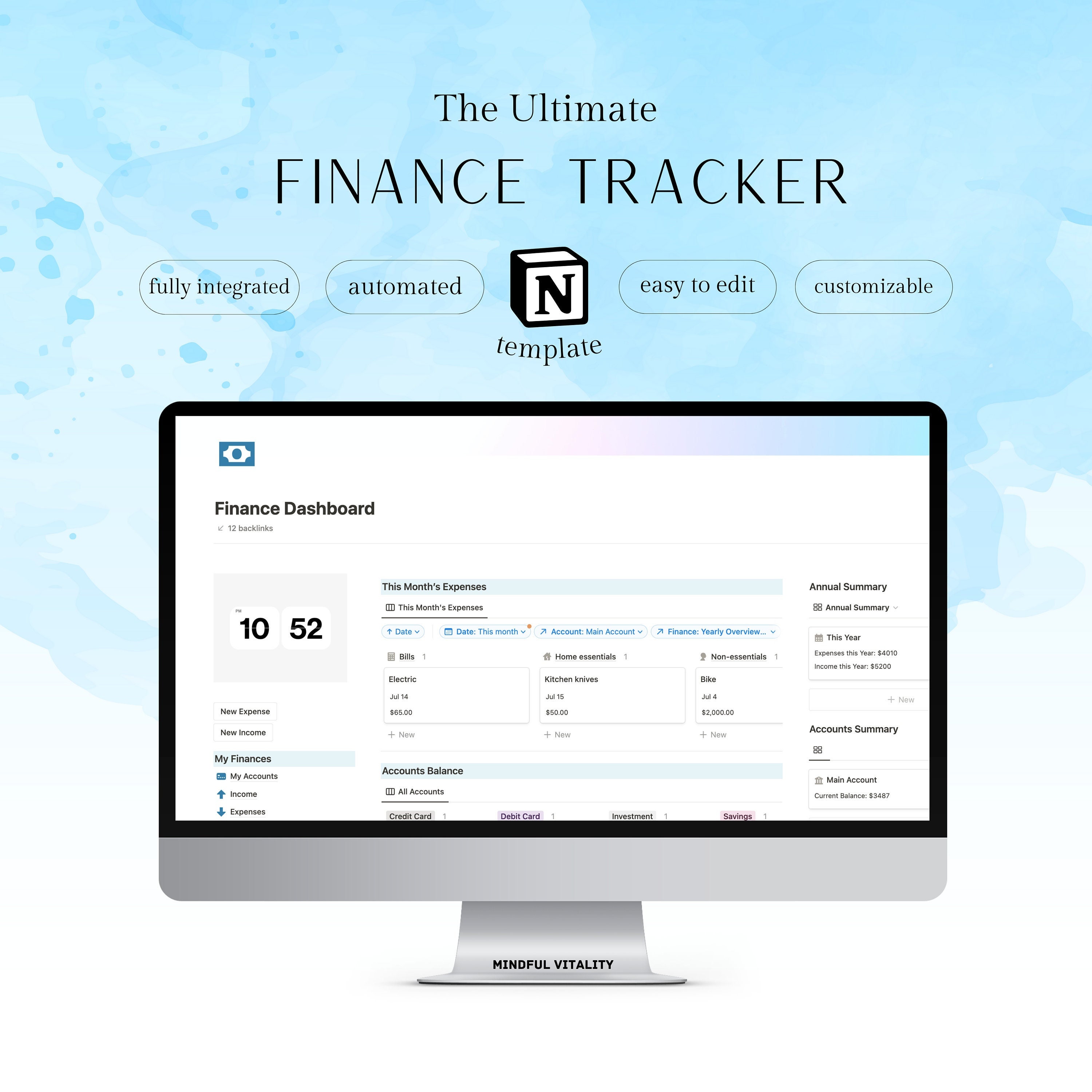 Notion Budget Template | Notion Template Finance | Notion Dashboard ...