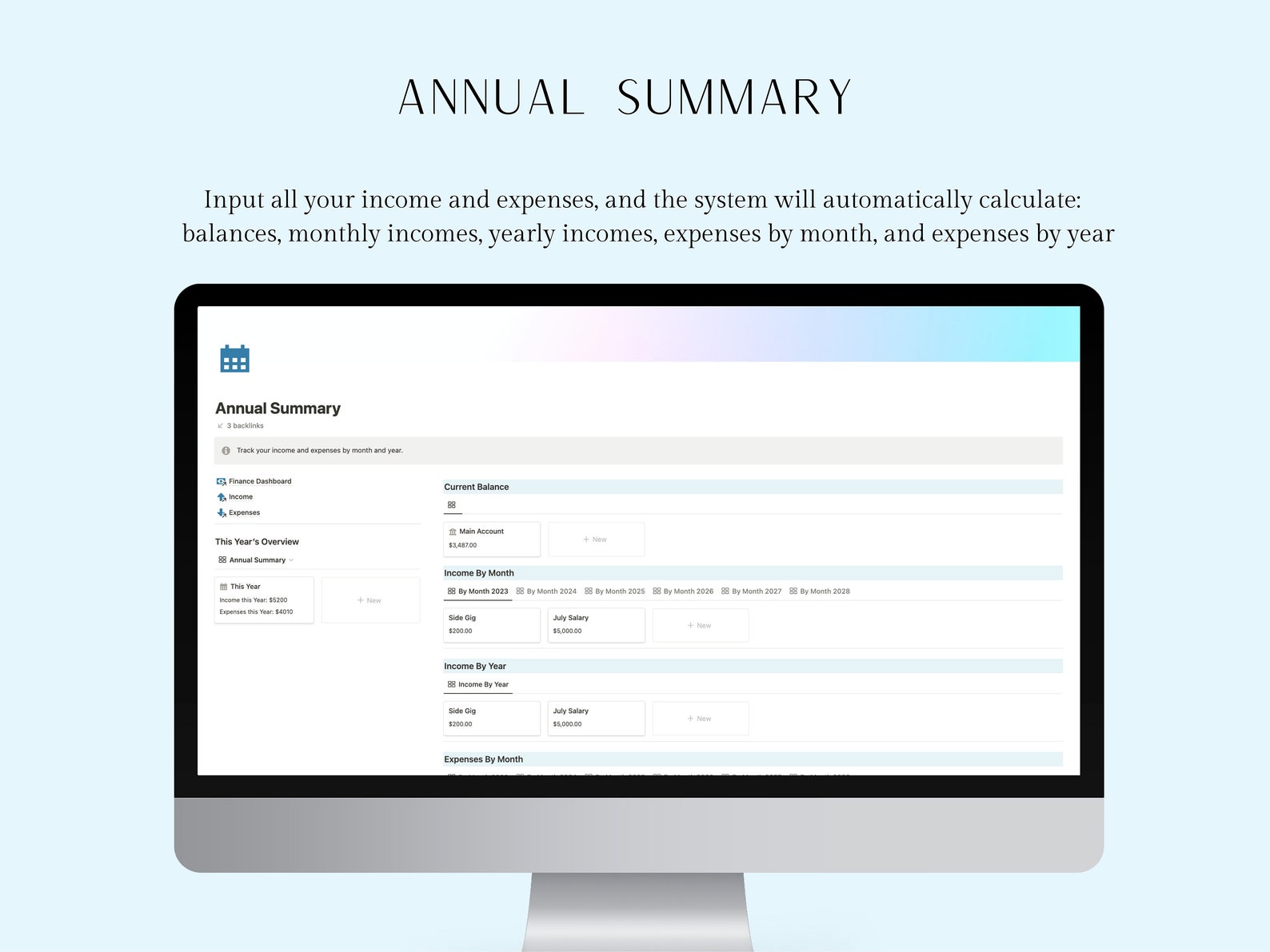 Notion Finance Template | Notion Template Budget | Notion Dashboard ...