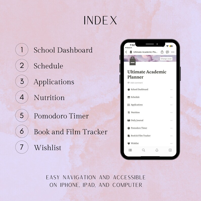Student Notion Planner Template| Digital Academic Planner | Assignment ...