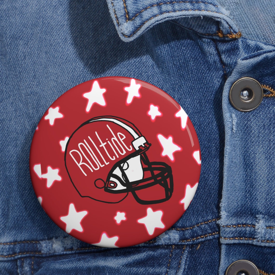 Roll Tide Helmet Pin/ Crimson and Ehite - Etsy