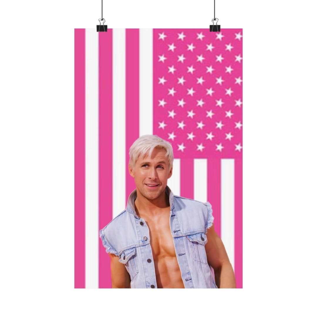 Ken Pink American Flag Poster, Dorm Decor, Pink Flag - Etsy