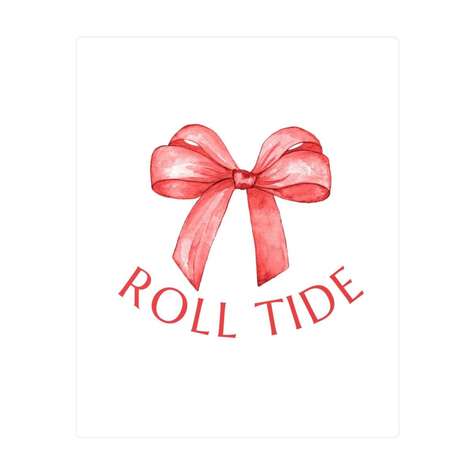 Red Bow Roll Tide Sticker | Alabama Stickers |kiss-cut Vinyl Decals - Etsy