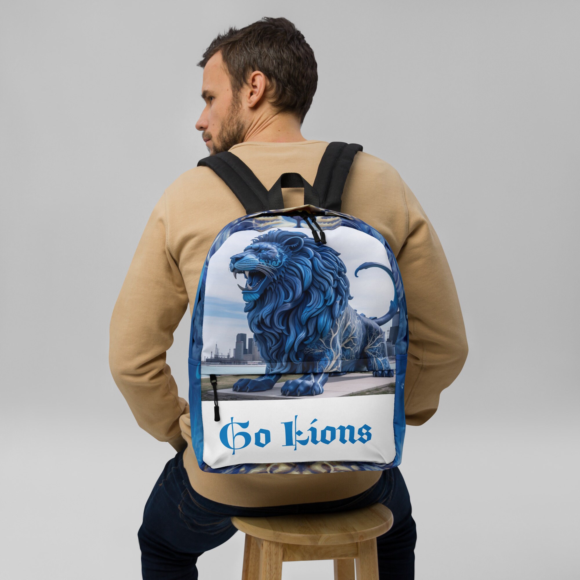 Lion Backpack: Water-resistant Polyester Book Bag - Etsy
