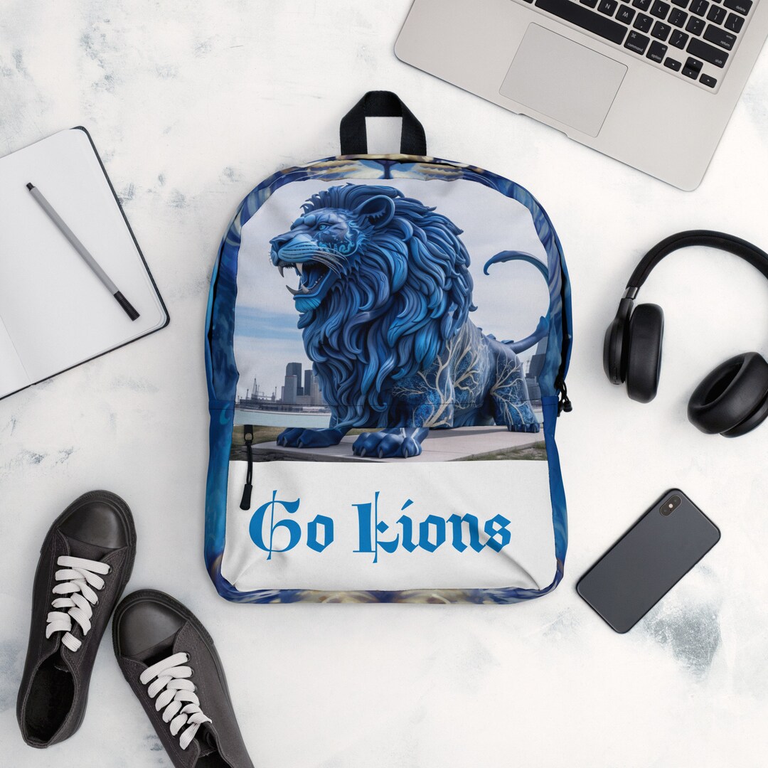Lion Backpack: Water-resistant Polyester Book Bag - Etsy