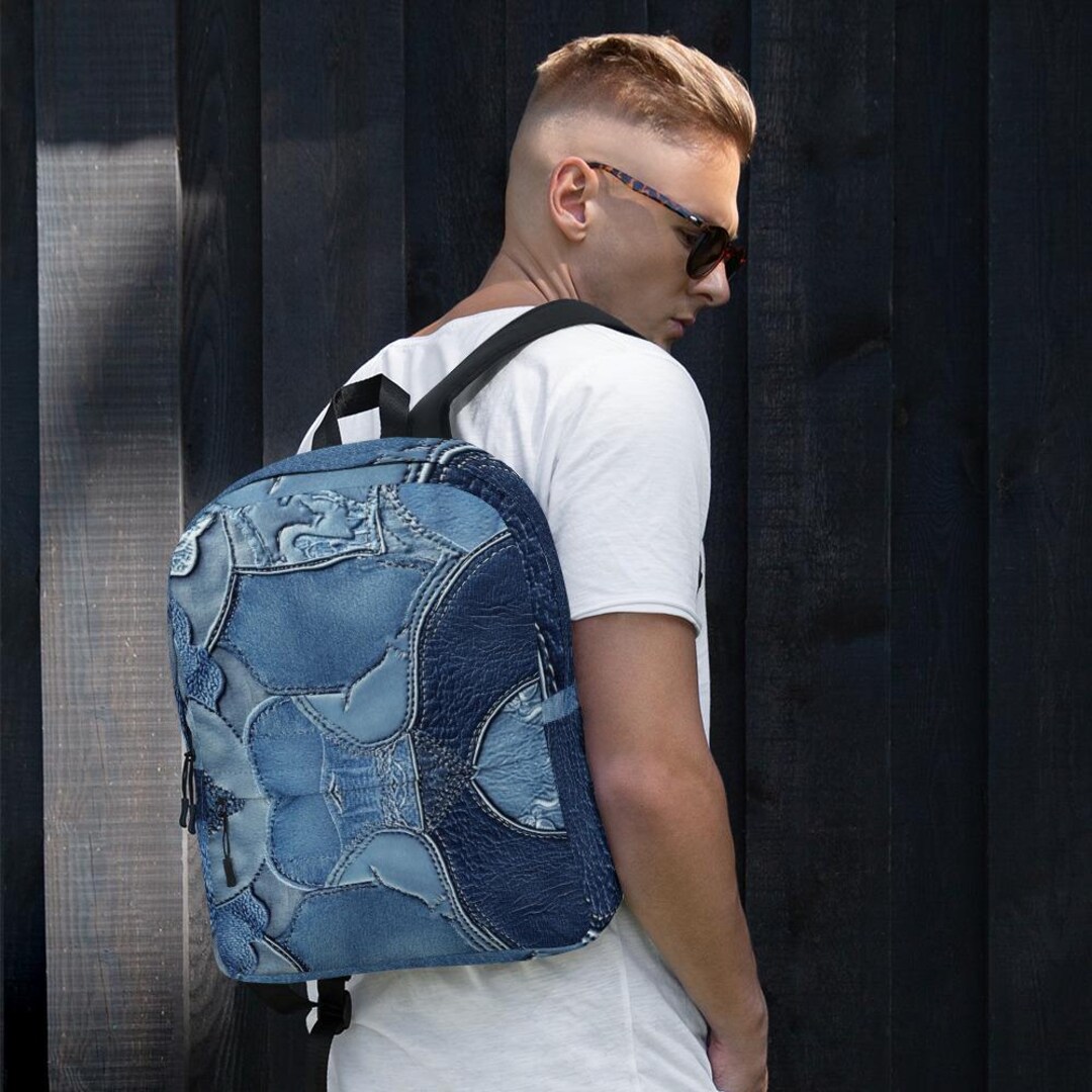 Denim Look Backpack - Etsy