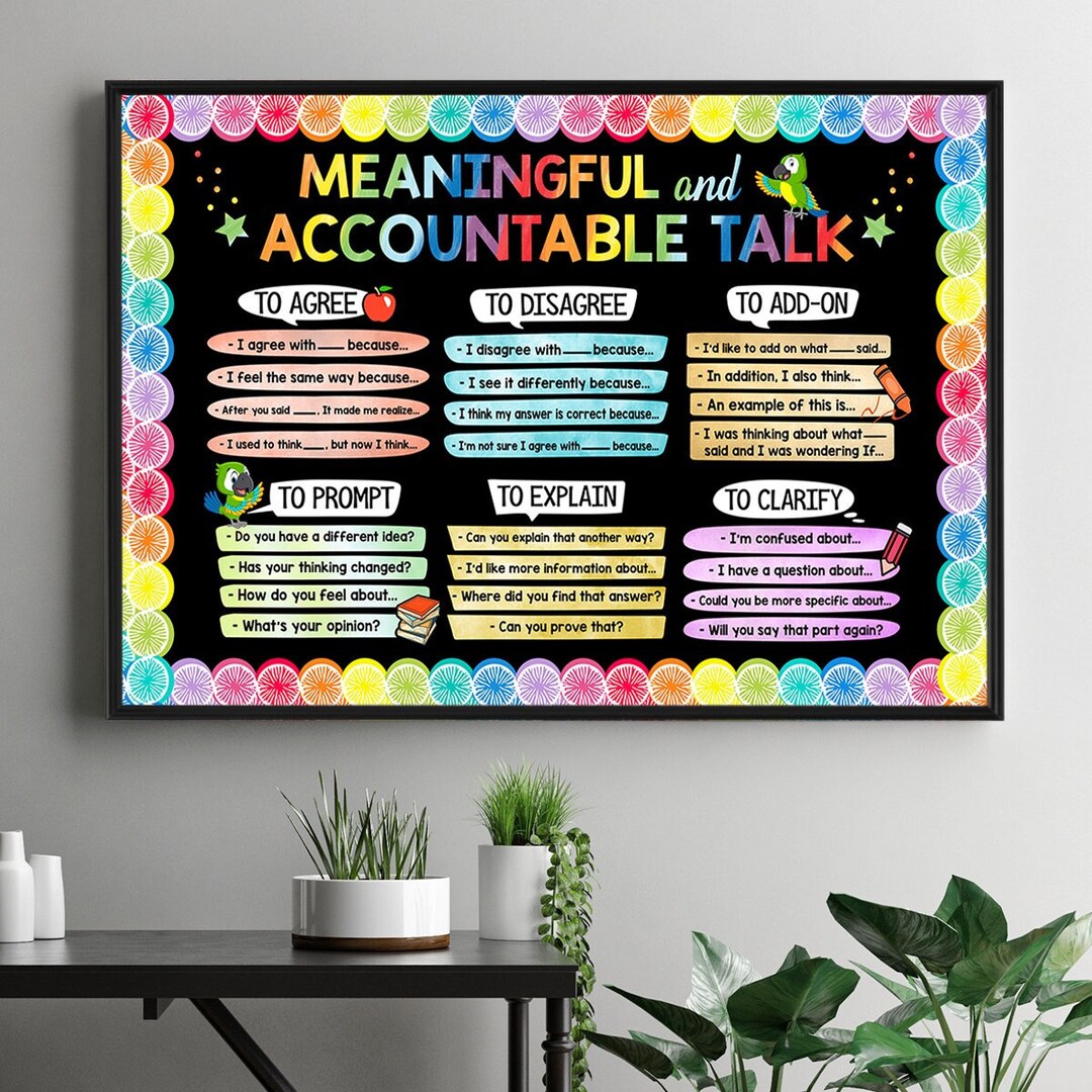 Meaningful and Accountable Talk Print/poster Canvas Back to - Etsy
