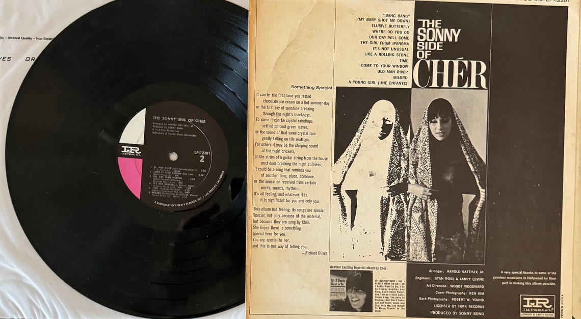 Cher Original Autographed “the Sonny Side of Cher” LP Cover (COA) - Etsy
