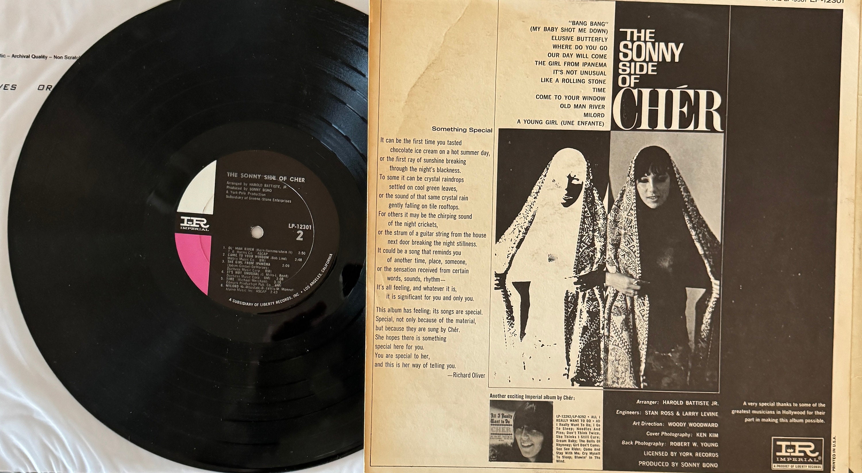 Cher Original Autographed “the Sonny Side of Cher” LP Cover (COA) - Etsy