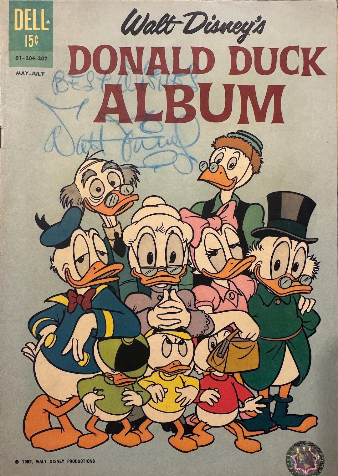 Walt Disney Original Autographed “donald Duck Album” 1962 Comic Book ...