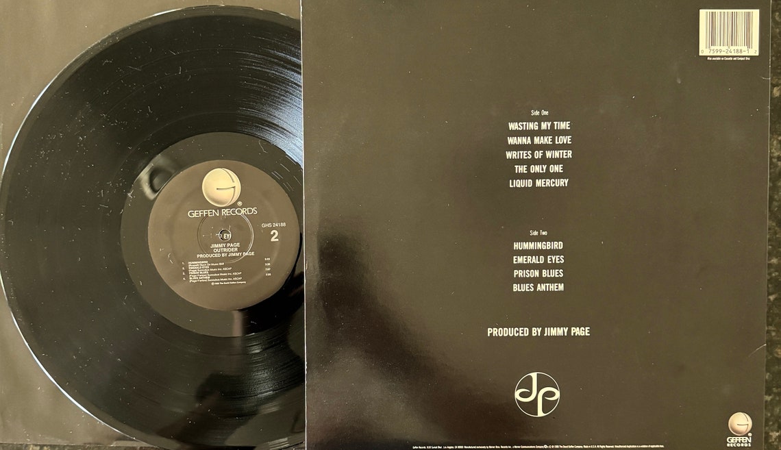 Jimmy Page Original Autographed “outrider” LP Cover (COA) - Etsy