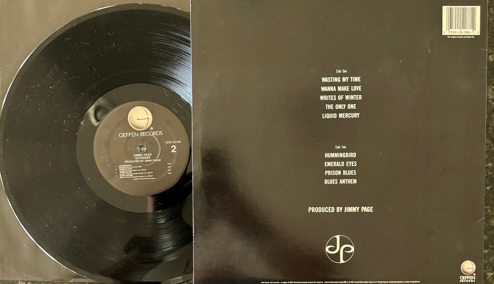 Jimmy Page Original Autographed “outrider” LP Cover (COA) - Etsy