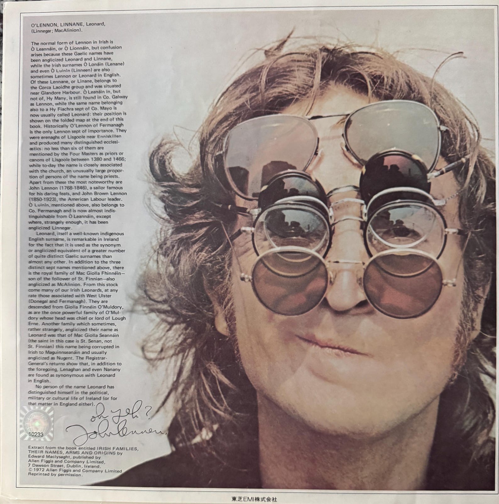 John Lennon Original Autographed “walls and Bridges” LP Insert (COA) - Etsy