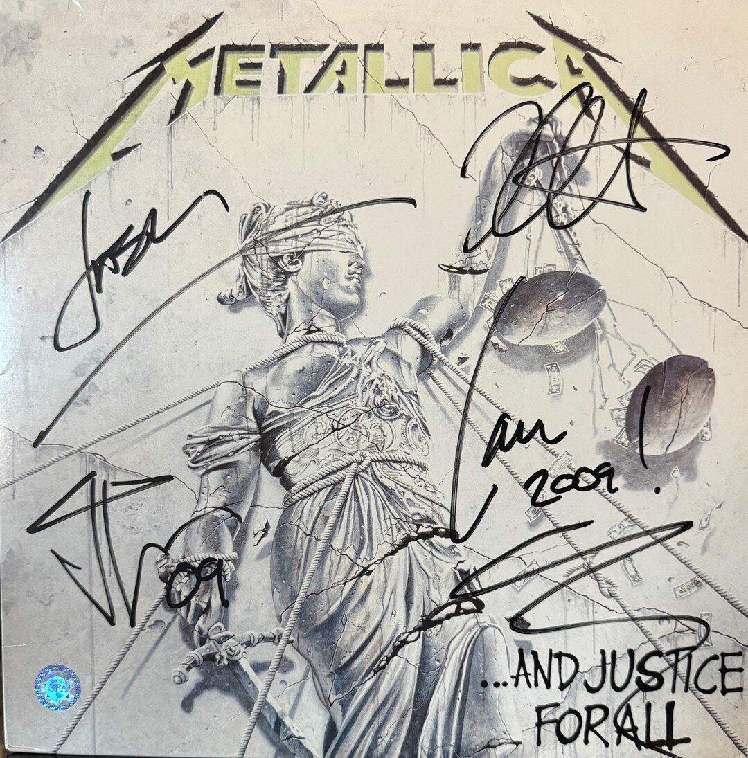 Metallica Original Autographed and Justice for All LP Cover COA - Etsy