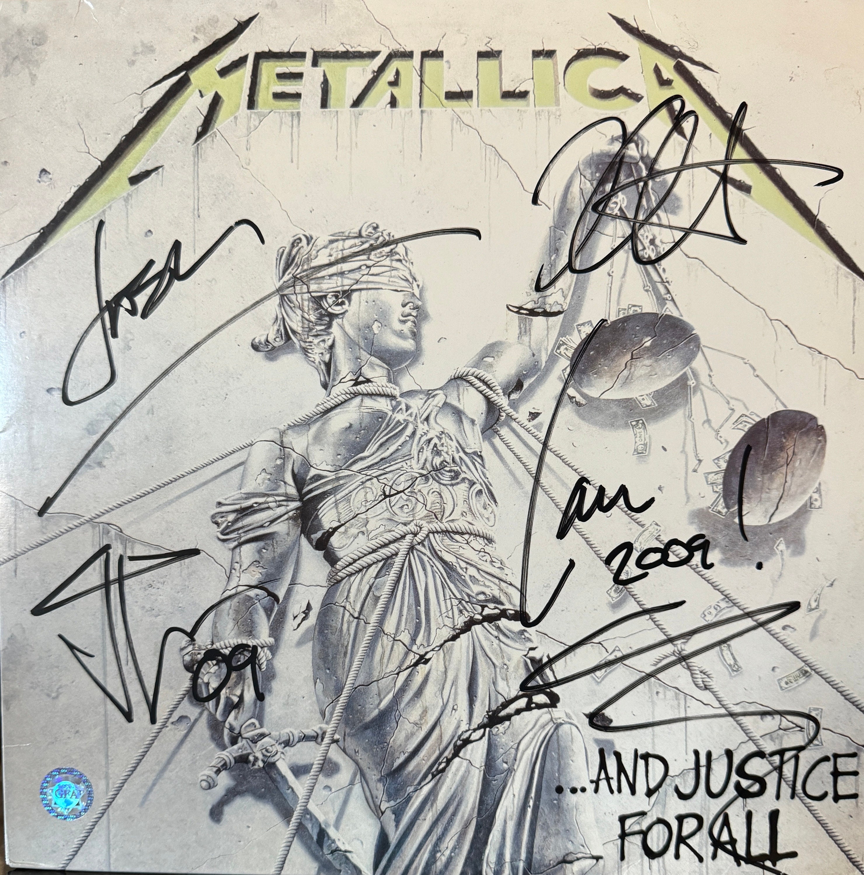 Metallica Original Autographed and Justice for All LP Cover COA - Etsy